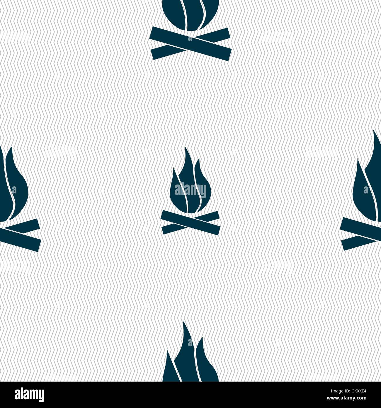 A fire icon sign. Seamless pattern with geometric texture. Vector Stock ...