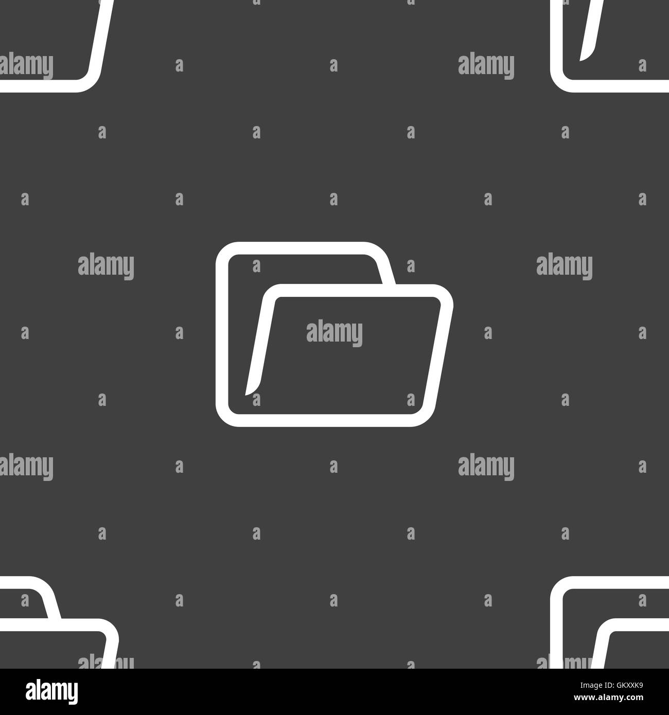 Folder icon sign. Seamless pattern on a gray background. Vector Stock ...