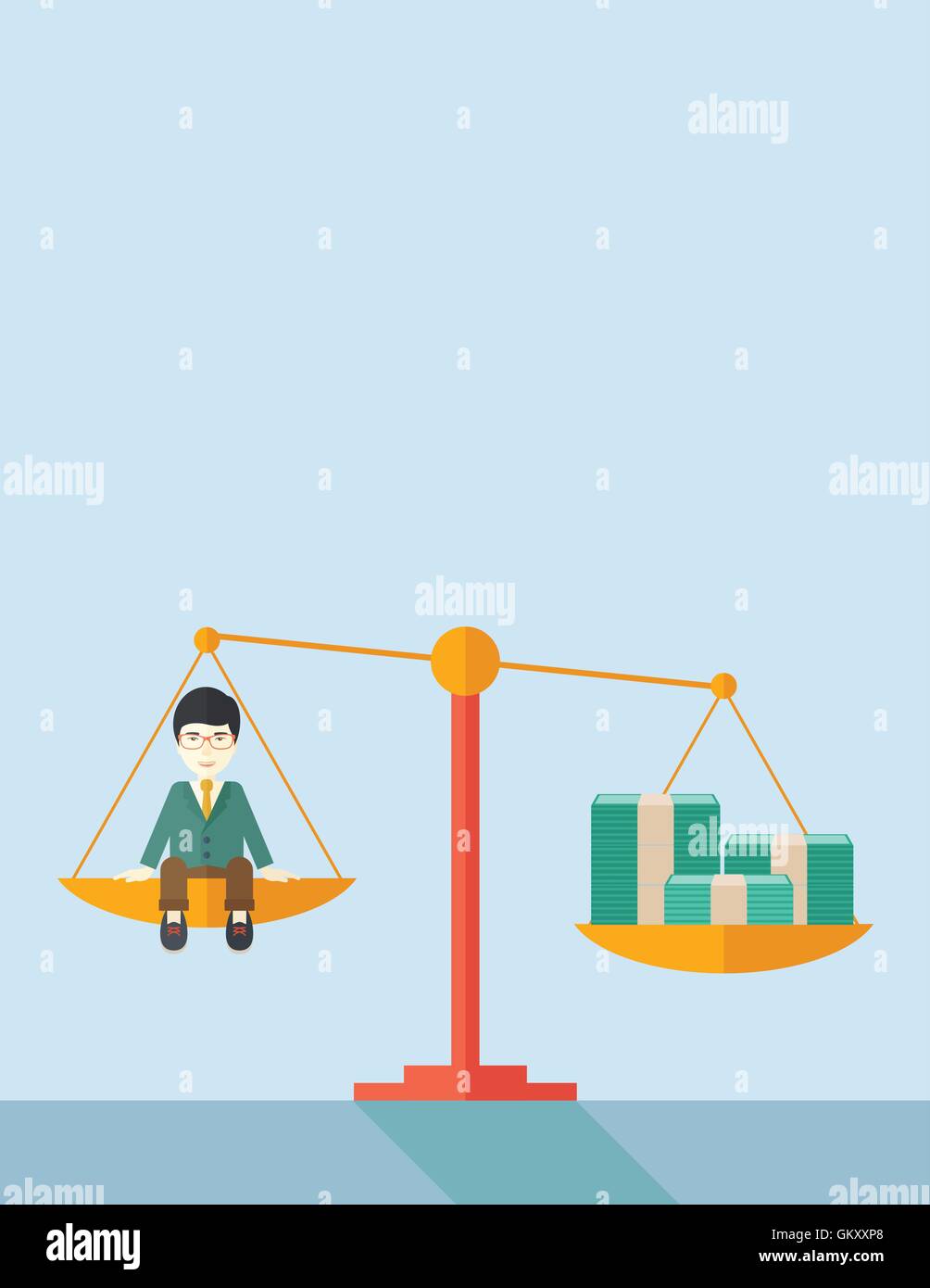 Japanese Businessman on a balance scale Stock Vector Image & Art - Alamy