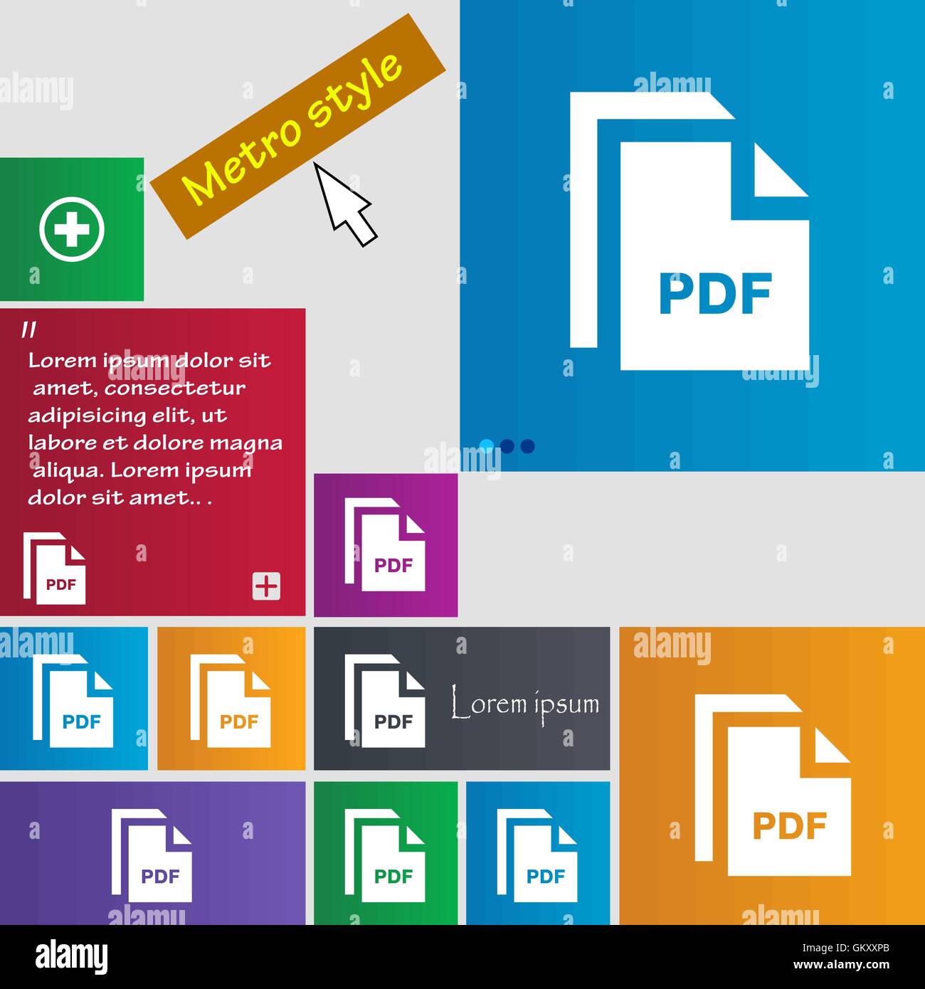 file PDF icon sign. buttons. Modern interface website buttons with ...