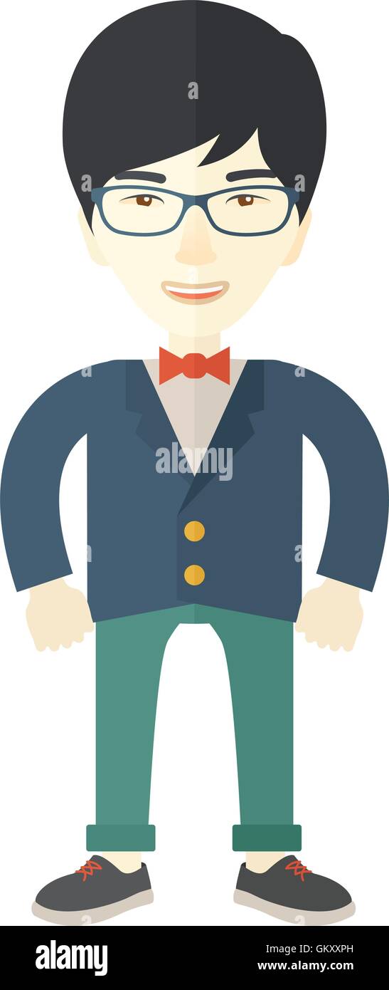 Asian businessman standing straight Stock Vector Image & Art - Alamy
