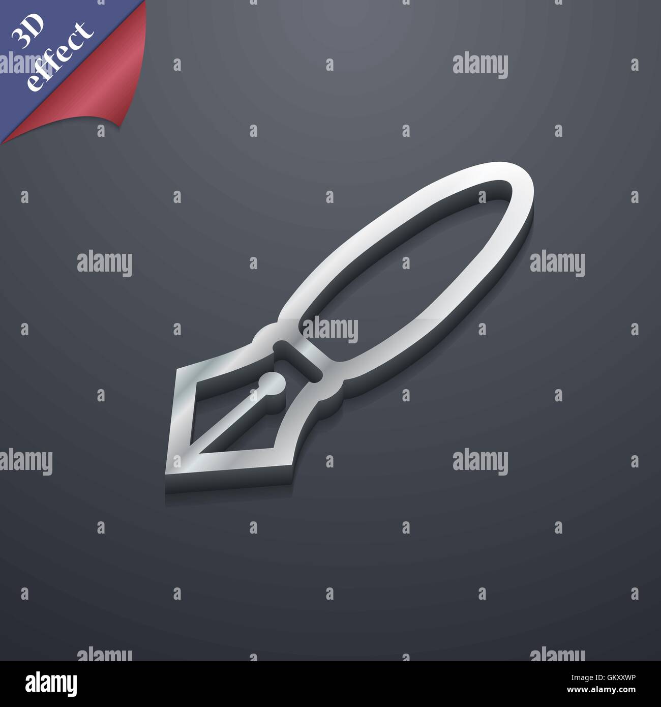 Pen icon symbol. 3D style. Trendy, modern design with space for your ...