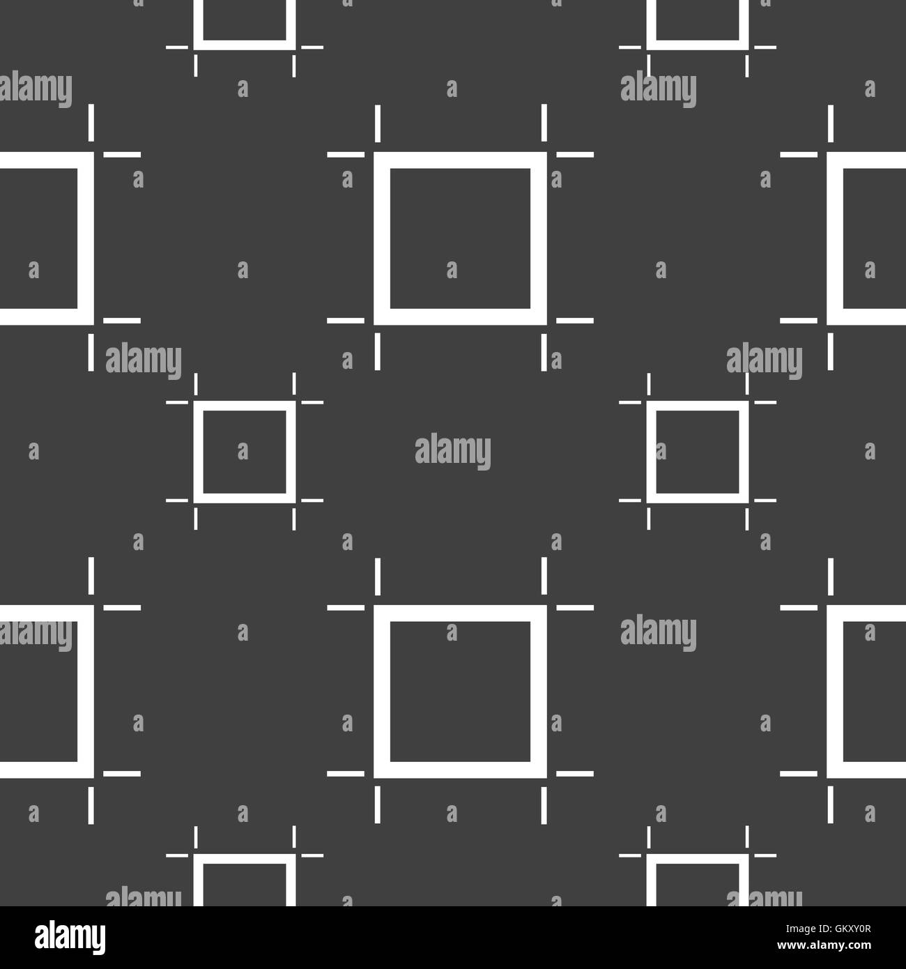 Crops and Registration Marks icon sign. Seamless pattern on a gray ...
