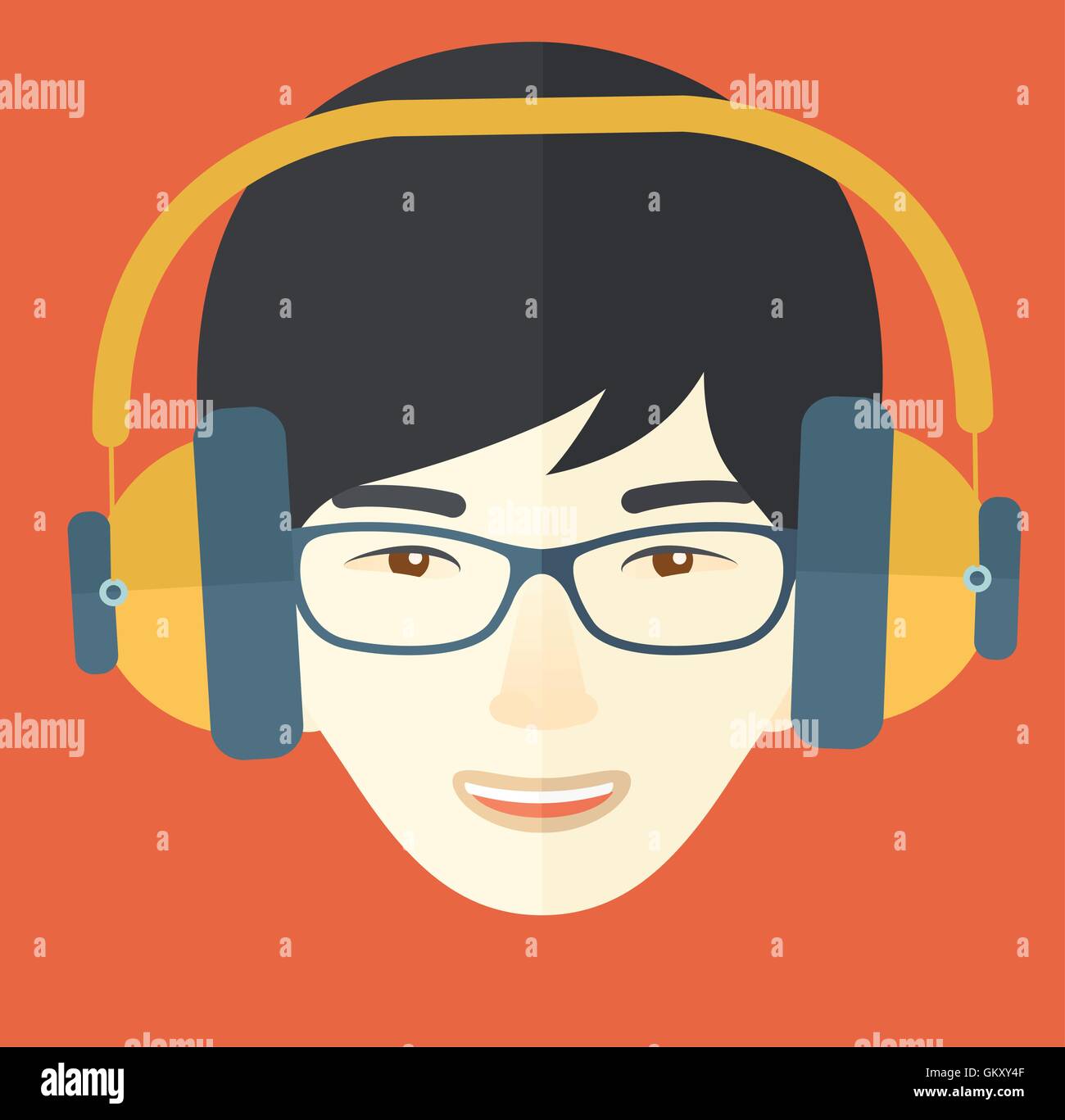 Headphone man Stock Vector Images - Alamy