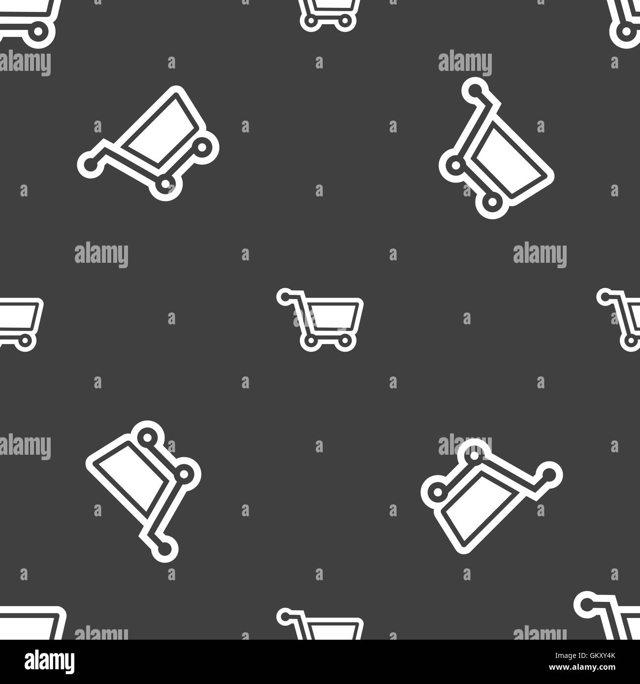 shopping cart icon sign. Seamless pattern on a gray background. Vector ...