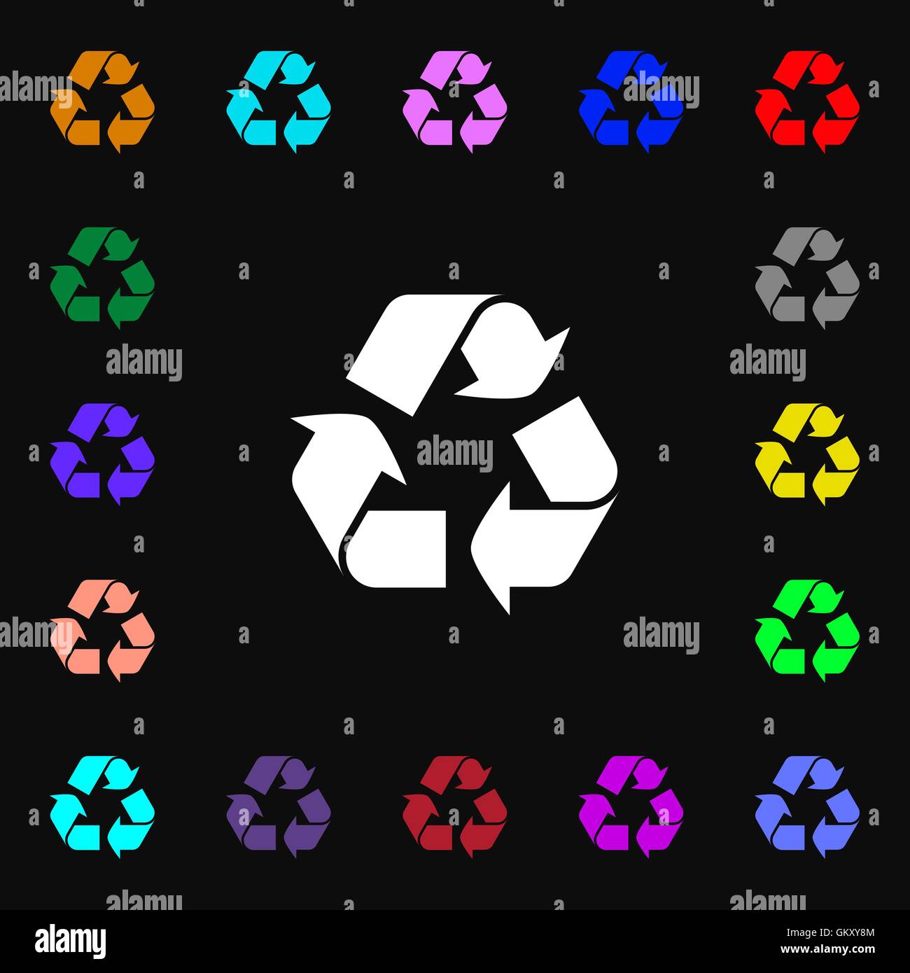 processing iconi sign. Lots of colorful symbols for your design. Vector ...