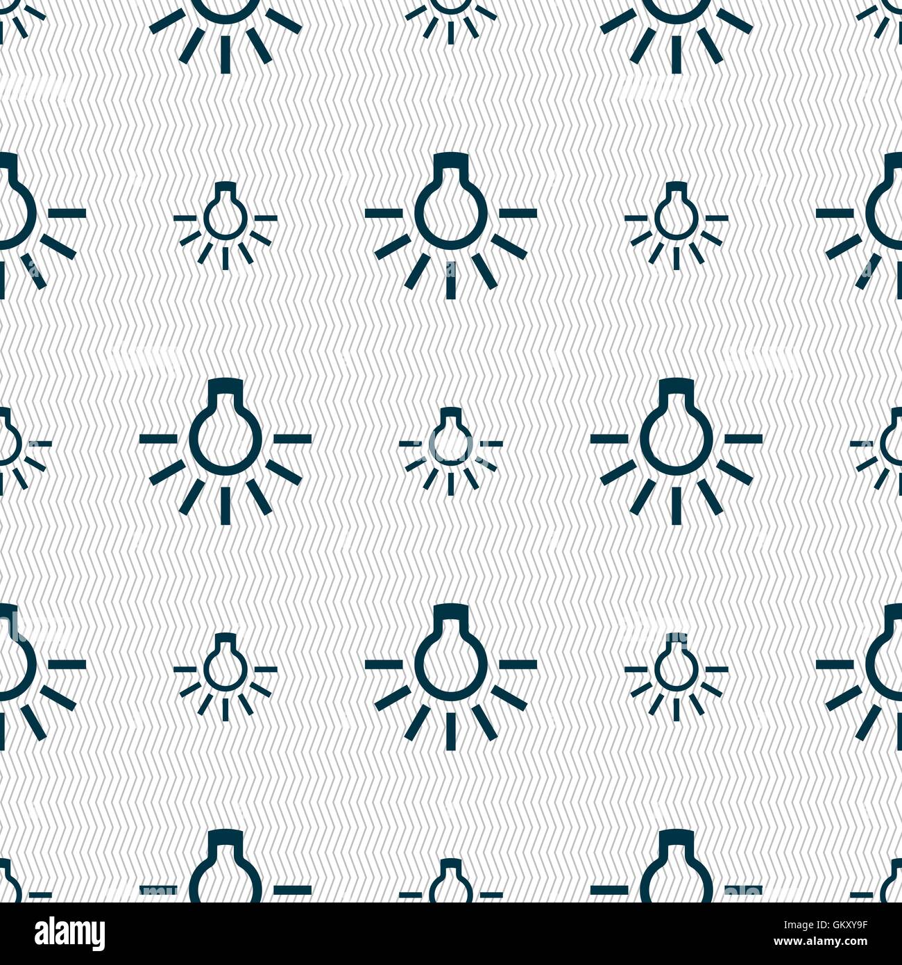 light bulb icon sign. Seamless pattern with geometric texture. Vector ...