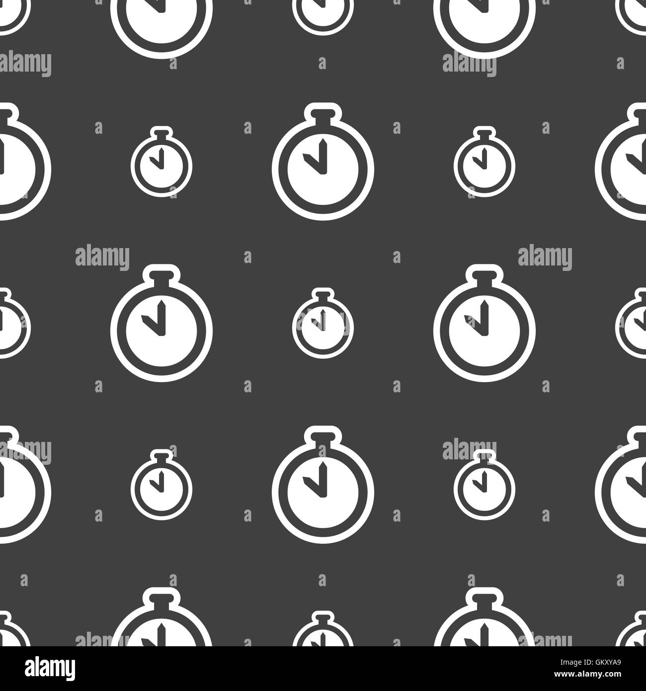 The stopwatch icon sign. Seamless pattern on a gray background. Vector ...