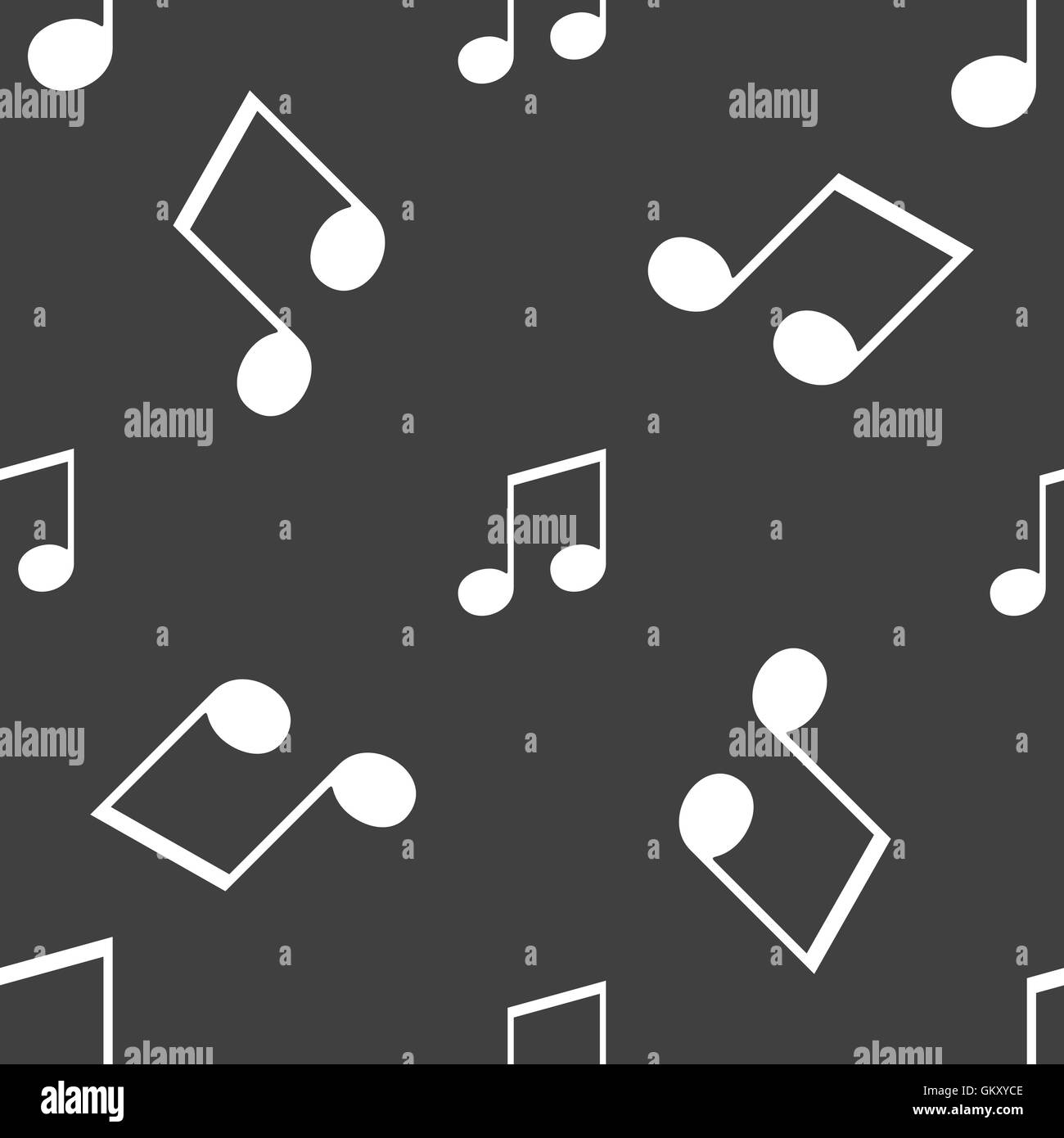 musical note, music, ringtone icon sign. Seamless pattern on a gray ...