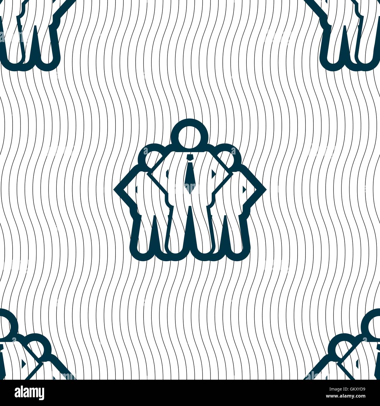 business team icon sign. Seamless pattern with geometric texture ...