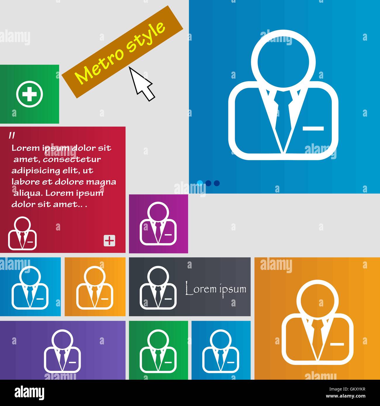 Avatar icon sign. buttons. Modern interface website buttons with cursor ...