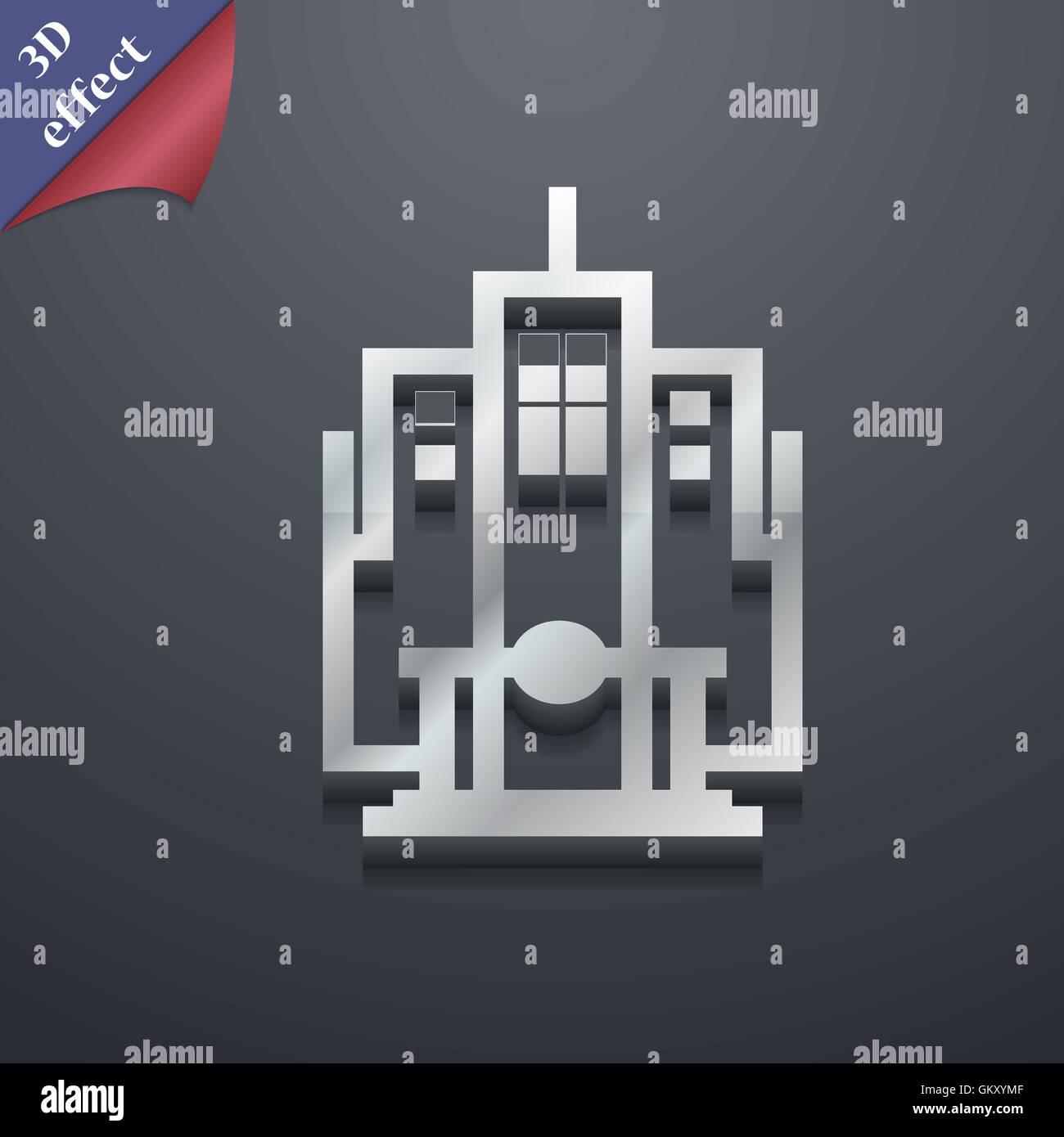 skyscraper icon symbol. 3D style. Trendy, modern design with space for ...