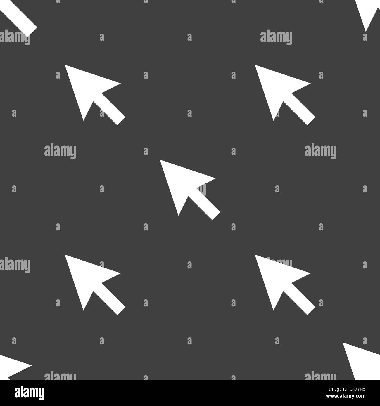 arrow cursor, computer mouse icon sign. Seamless pattern on a gray ...