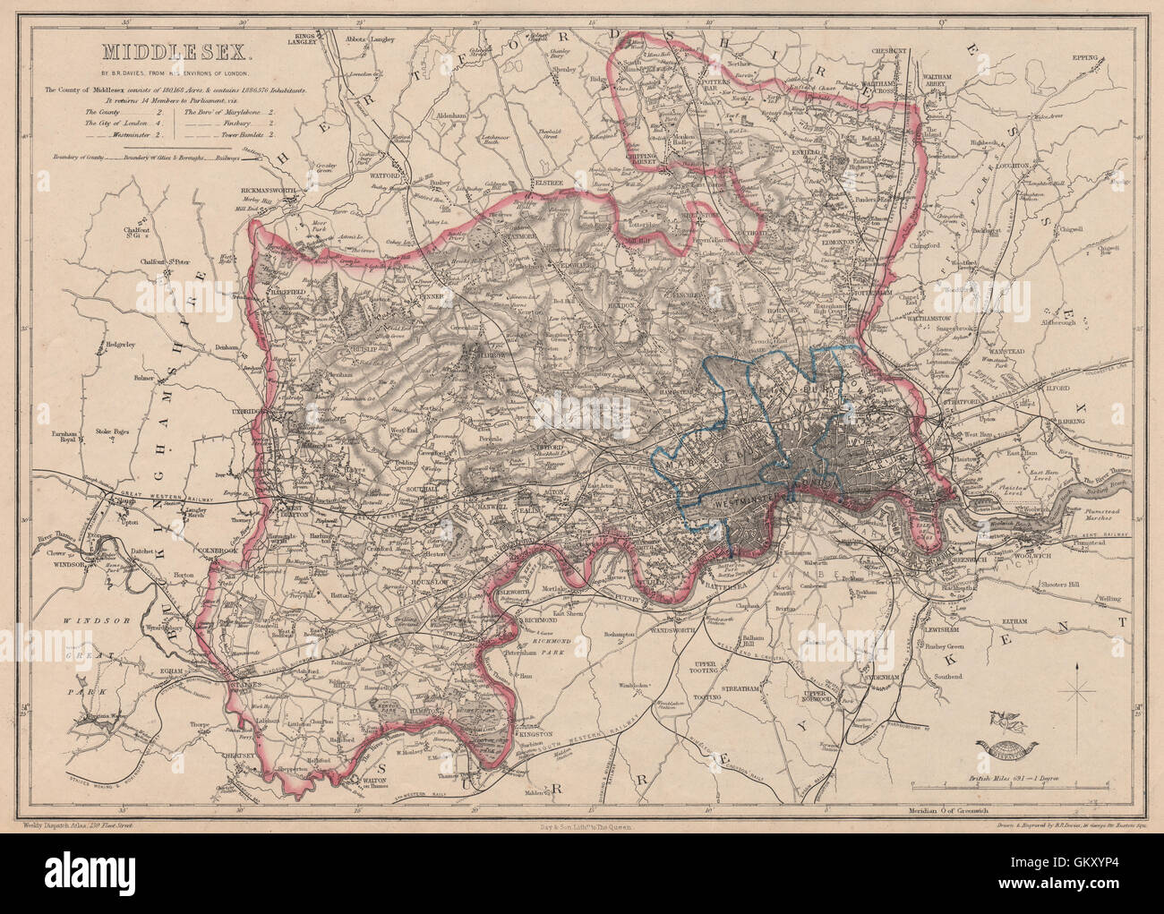 Middlesex outline hi-res stock photography and images - Alamy