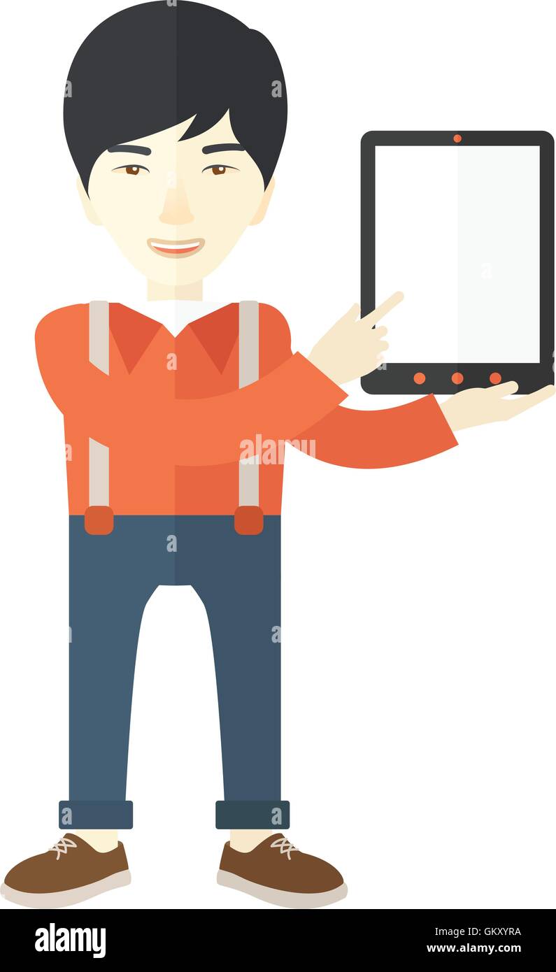 Man reading digital tablet Stock Vector Images - Alamy