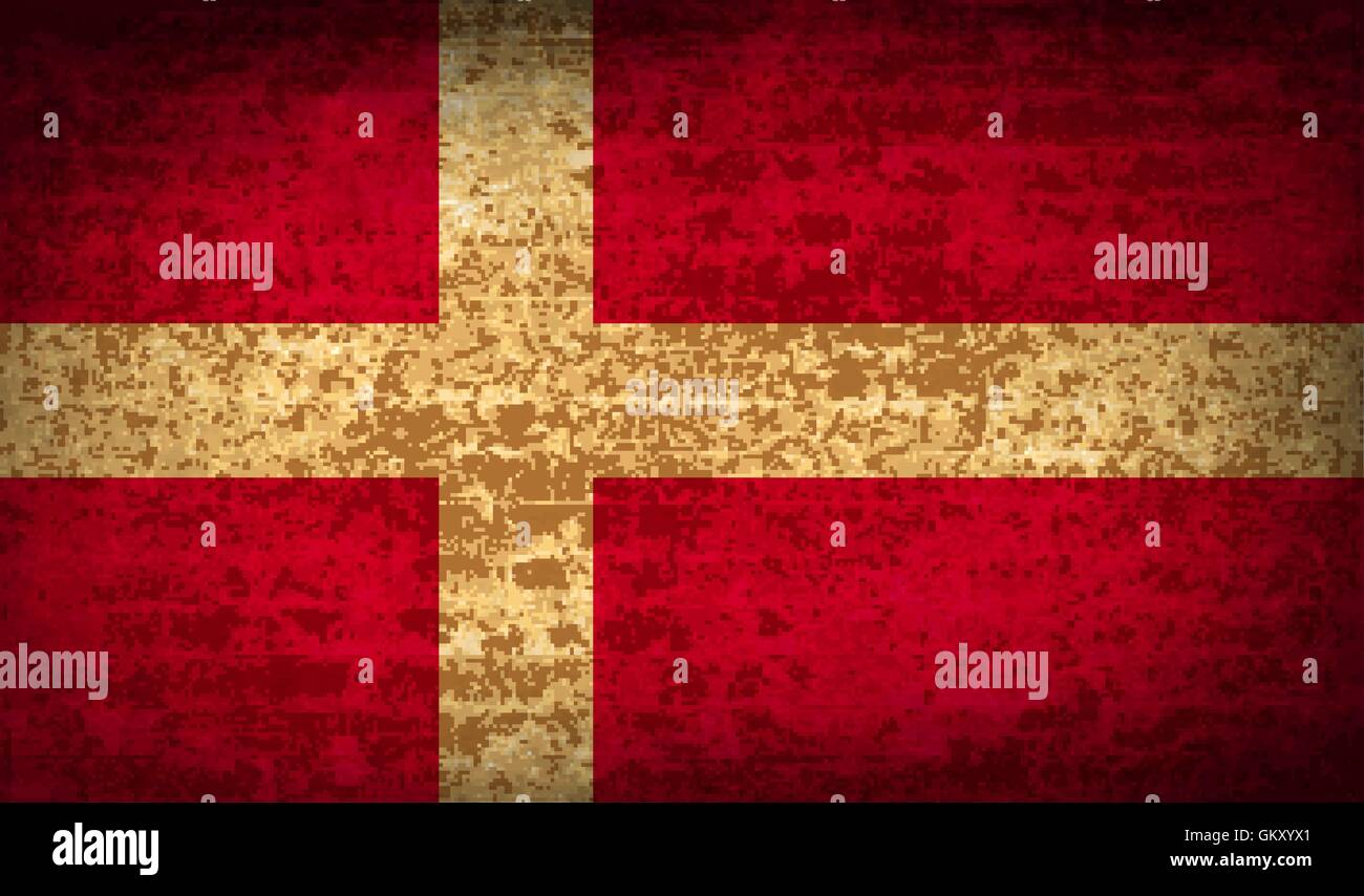 Flags Denmark with dirty paper texture. Vector Stock Vector Image & Art ...