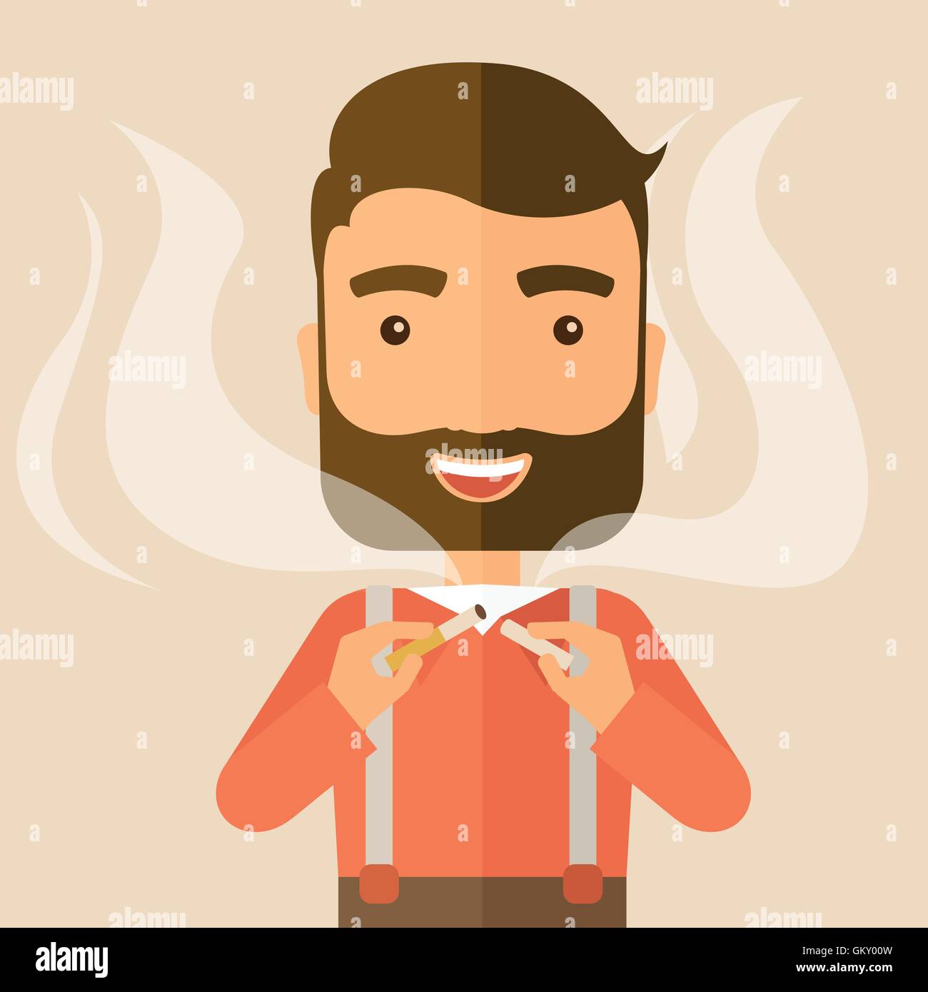 Man quit smoking Stock Vector Images - Alamy