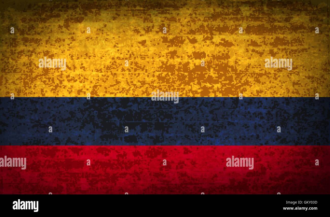 Flags Colombia with dirty paper texture. Vector Stock Vector Image ...