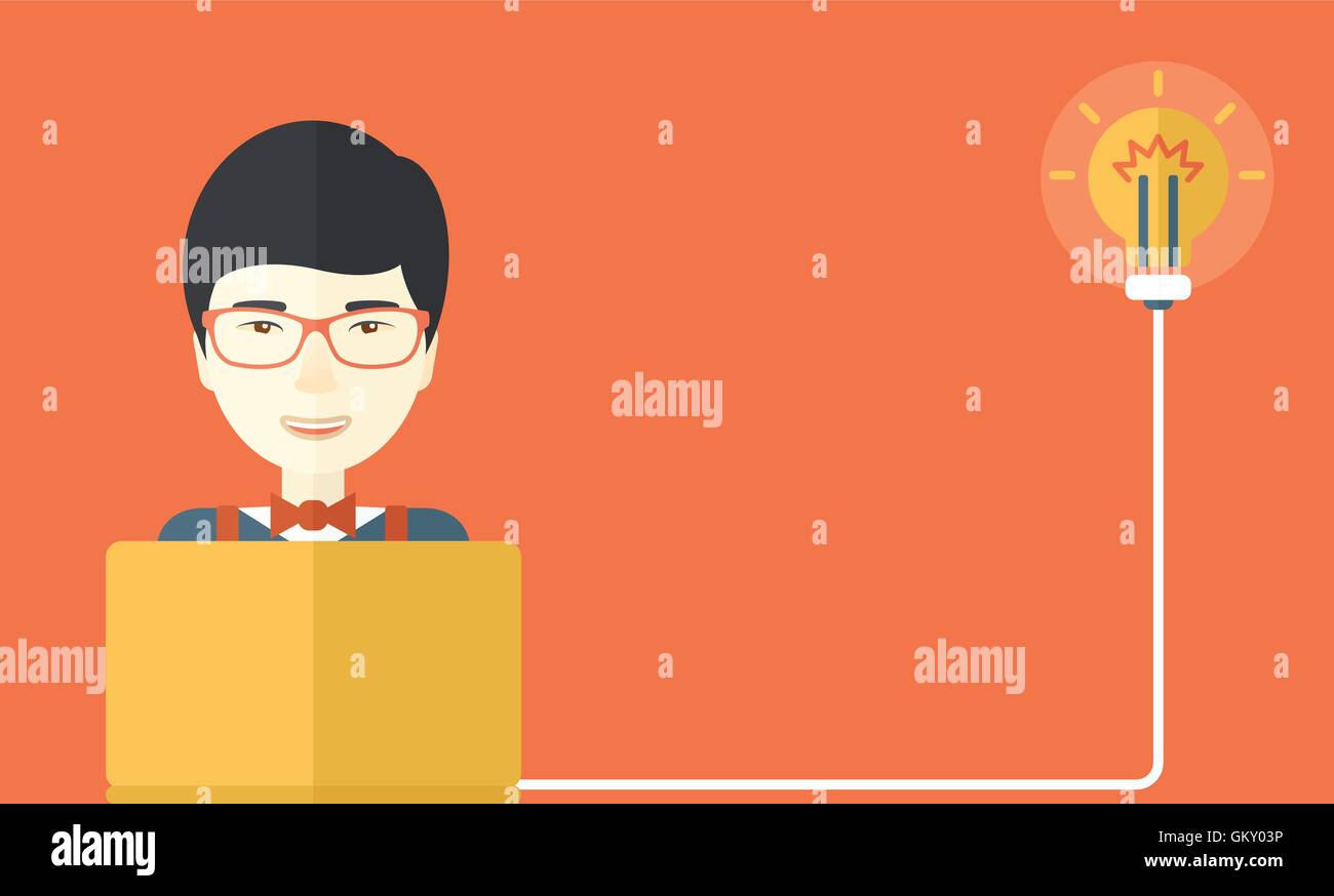 Laptop computer bulb vector Stock Vector Images - Alamy