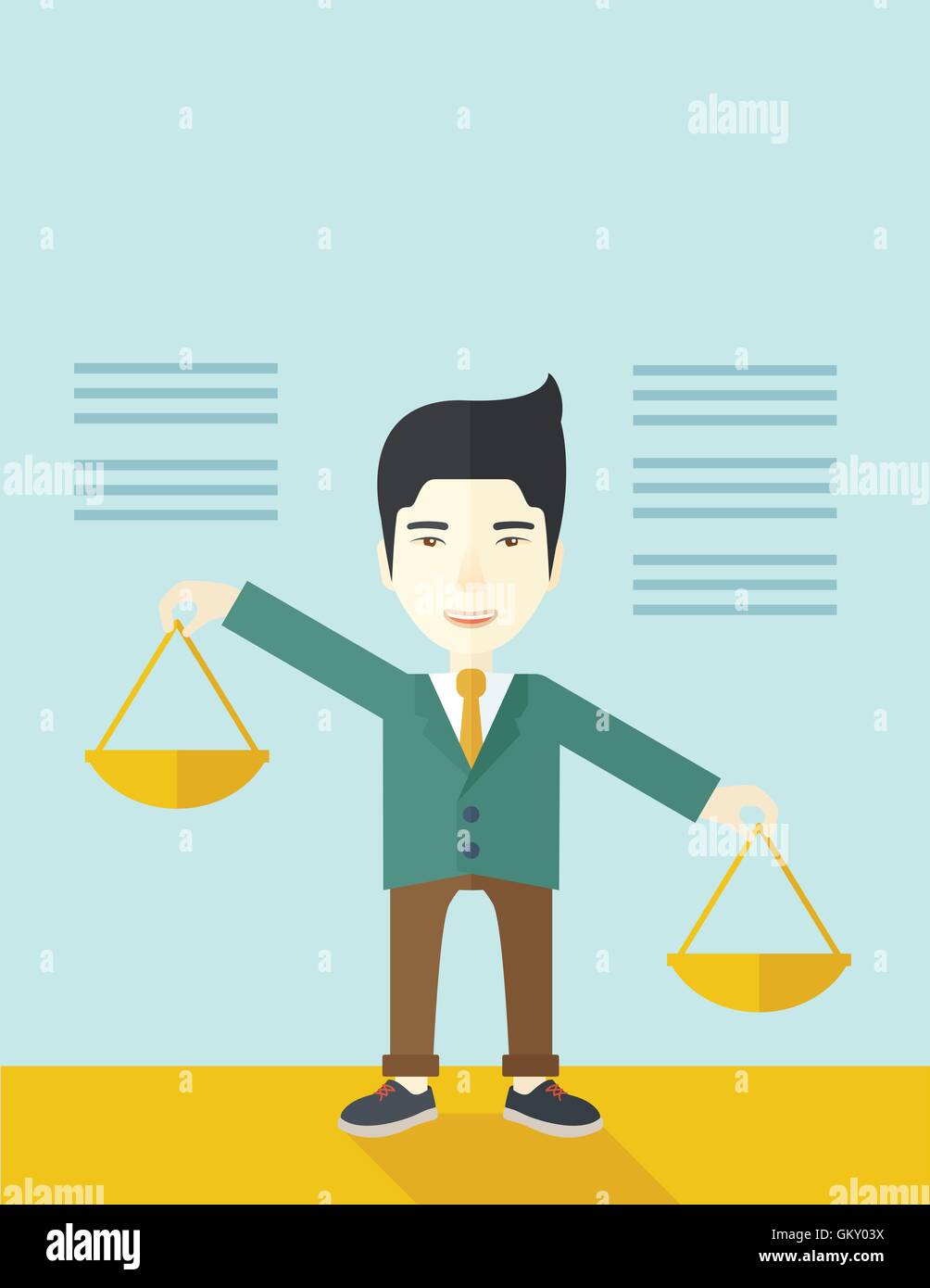 Man balance scale Stock Vector Images - Alamy