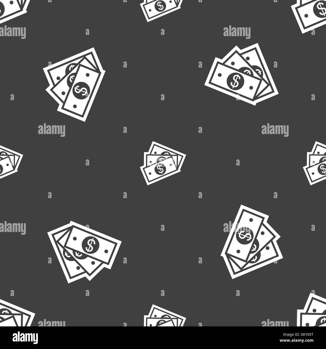 U.s dollar icon sign. Seamless pattern on a gray background. Vector ...