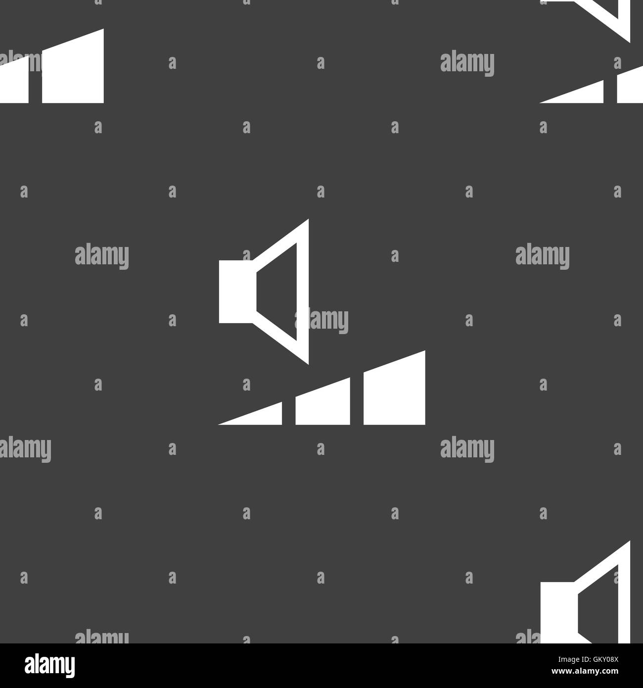 volume, sound icon sign. Seamless pattern on a gray background. Vector ...