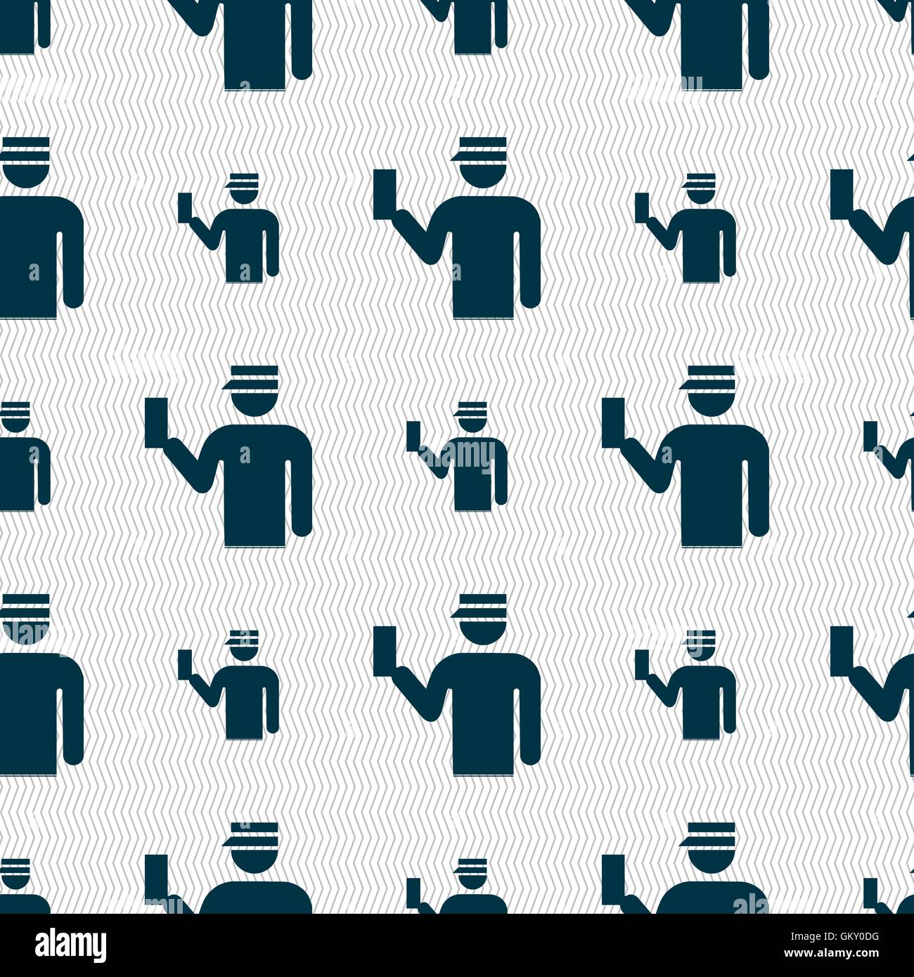 Inspector icon sign. Seamless pattern with geometric texture. Vector ...