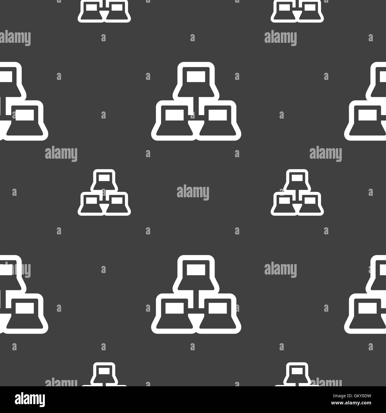 local area network icon sign. Seamless pattern on a gray background ...
