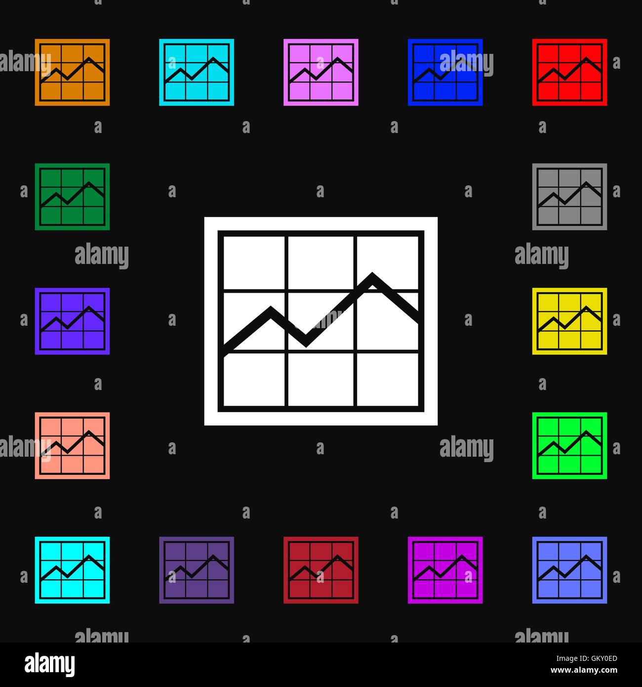Chart icon sign. Lots of colorful symbols for your design. Vector Stock ...