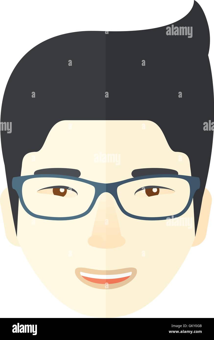Portrait happy asian young man Stock Vector Images - Alamy