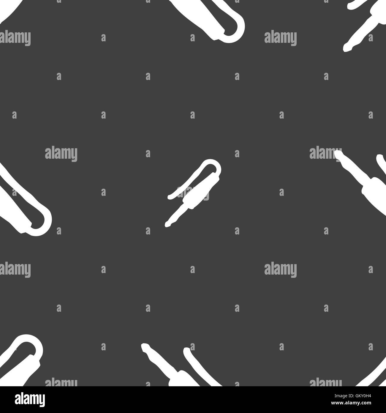 plug, mini jack icon sign. Seamless pattern on a gray background ...