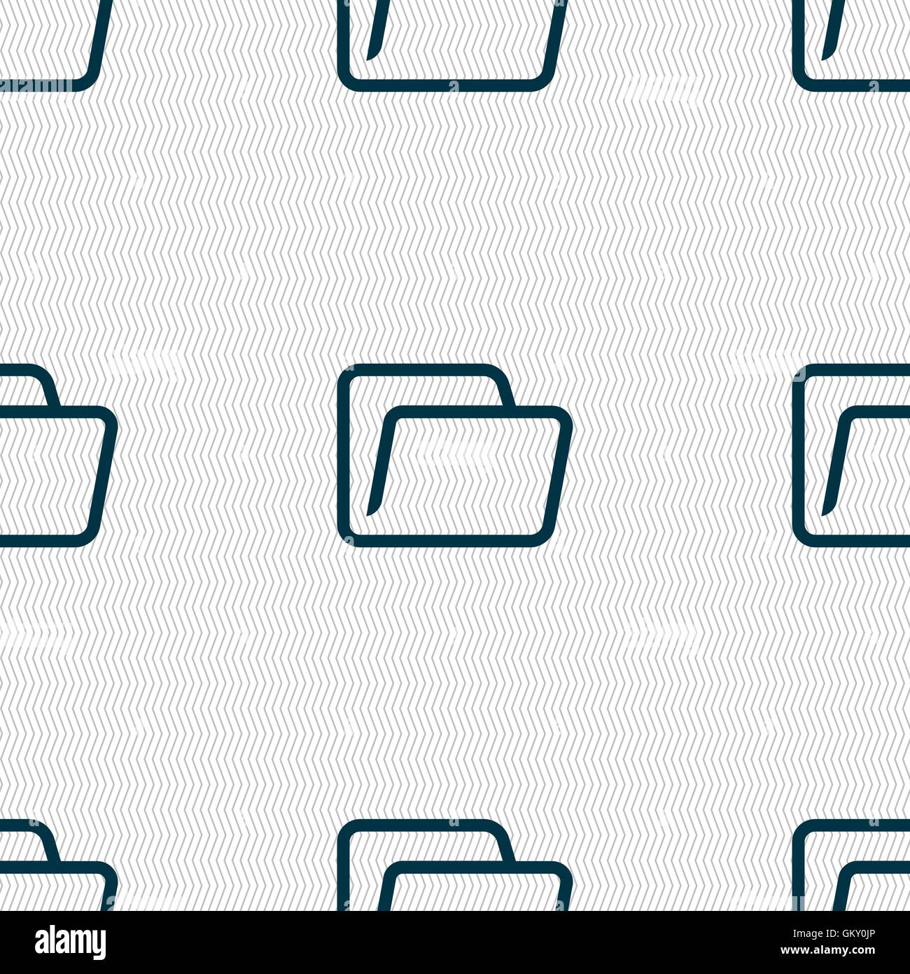 Folder icon sign. Seamless pattern with geometric texture. Vector Stock ...