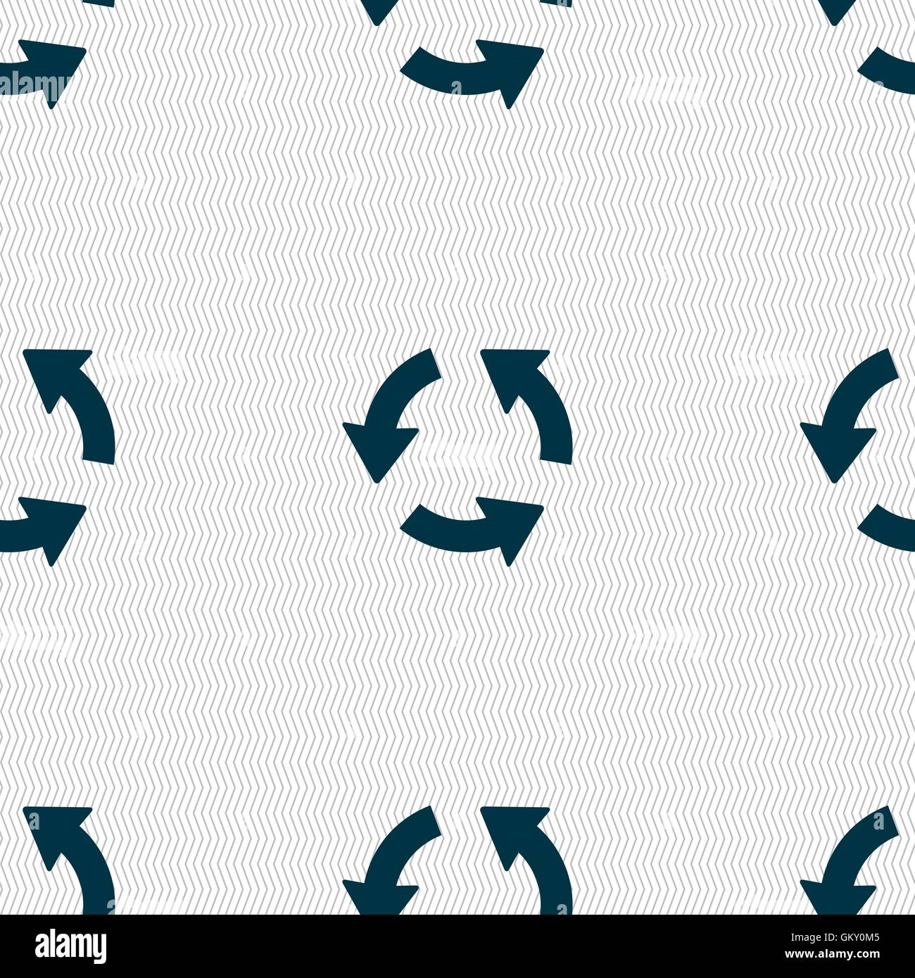 Refresh icon sign. Seamless pattern with geometric texture. Vector ...