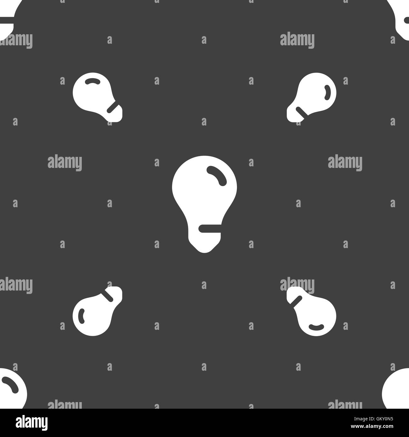 light bulb, idea icon sign. Seamless pattern on a gray background ...