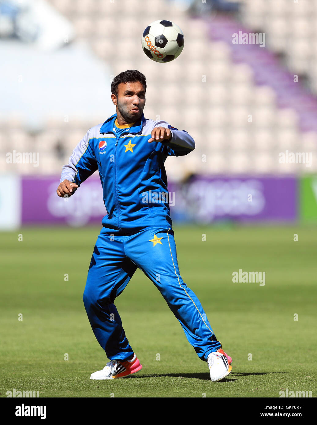 Pakistan's Sami Aslam during a nets session at the Ageas Bowl ...