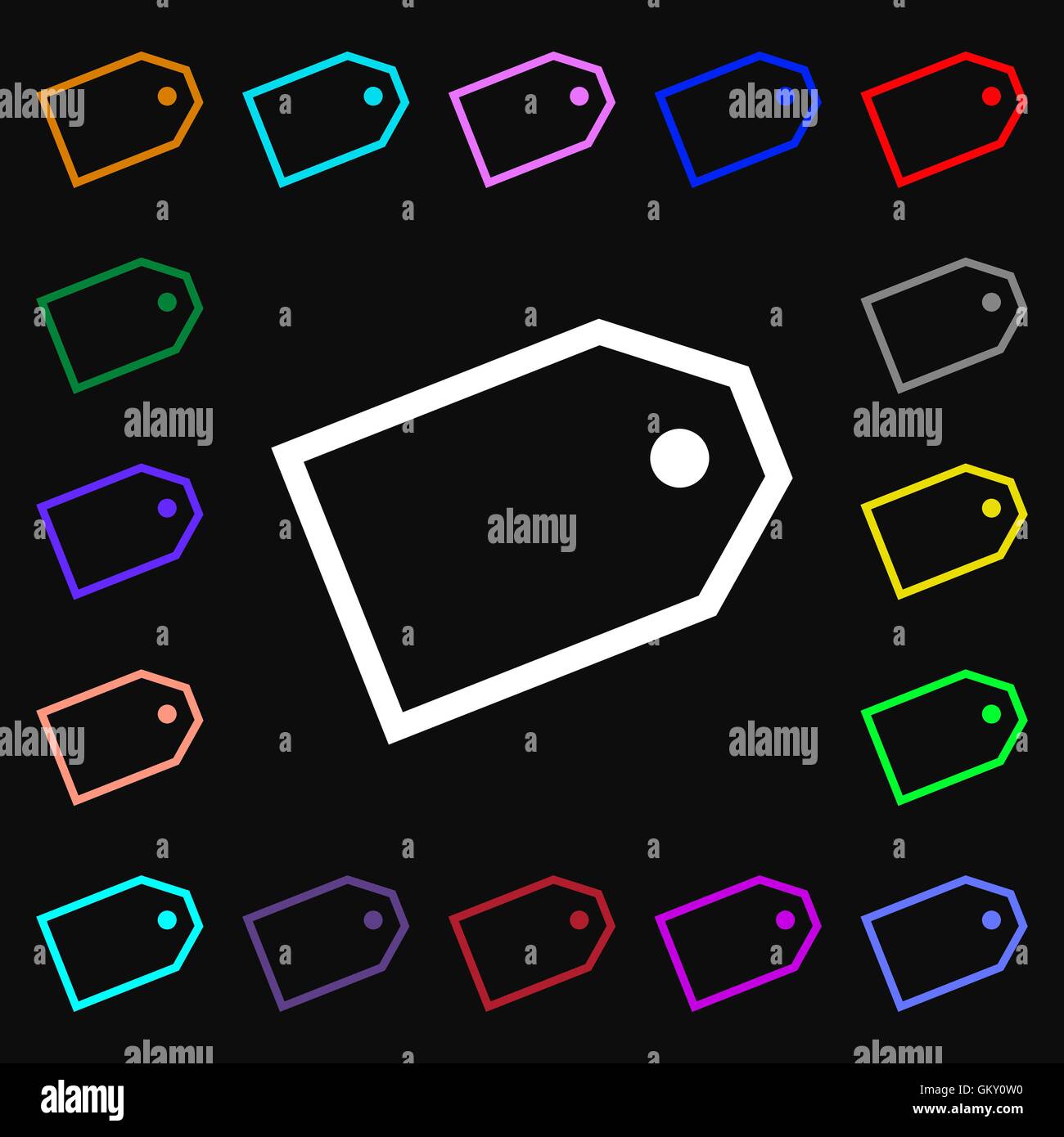 Web stickers icon sign. Lots of colorful symbols for your design ...