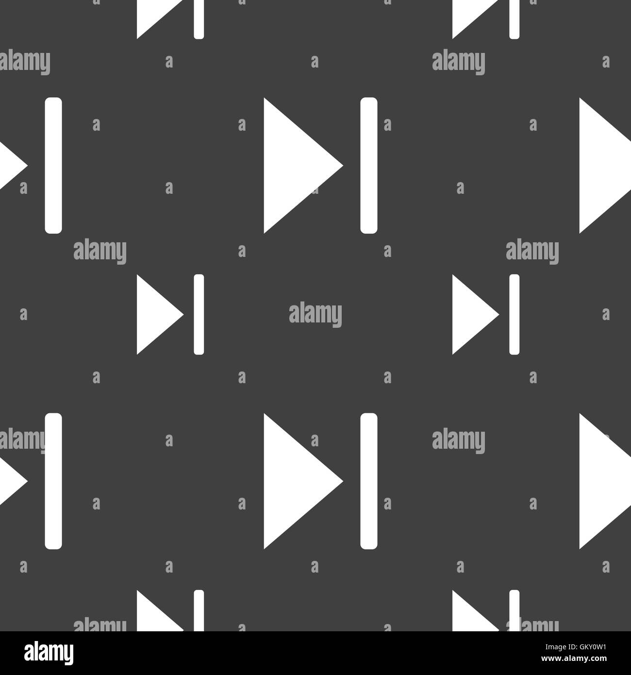 next track icon sign. Seamless pattern on a gray background. Vector ...