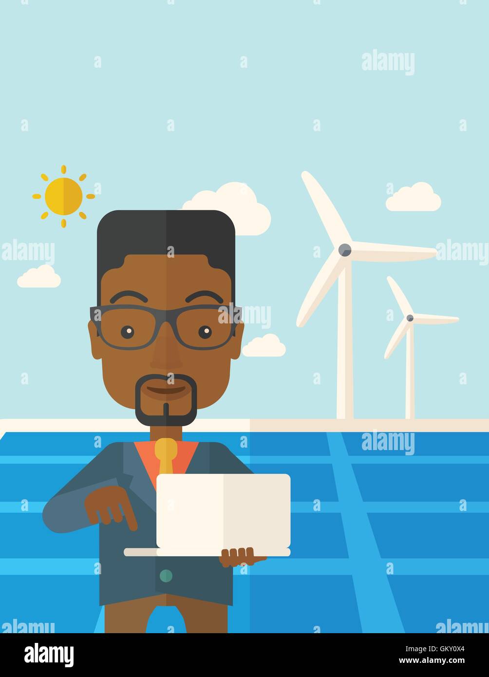 Cartoon illustration energy solar panel Stock Vector Images - Alamy