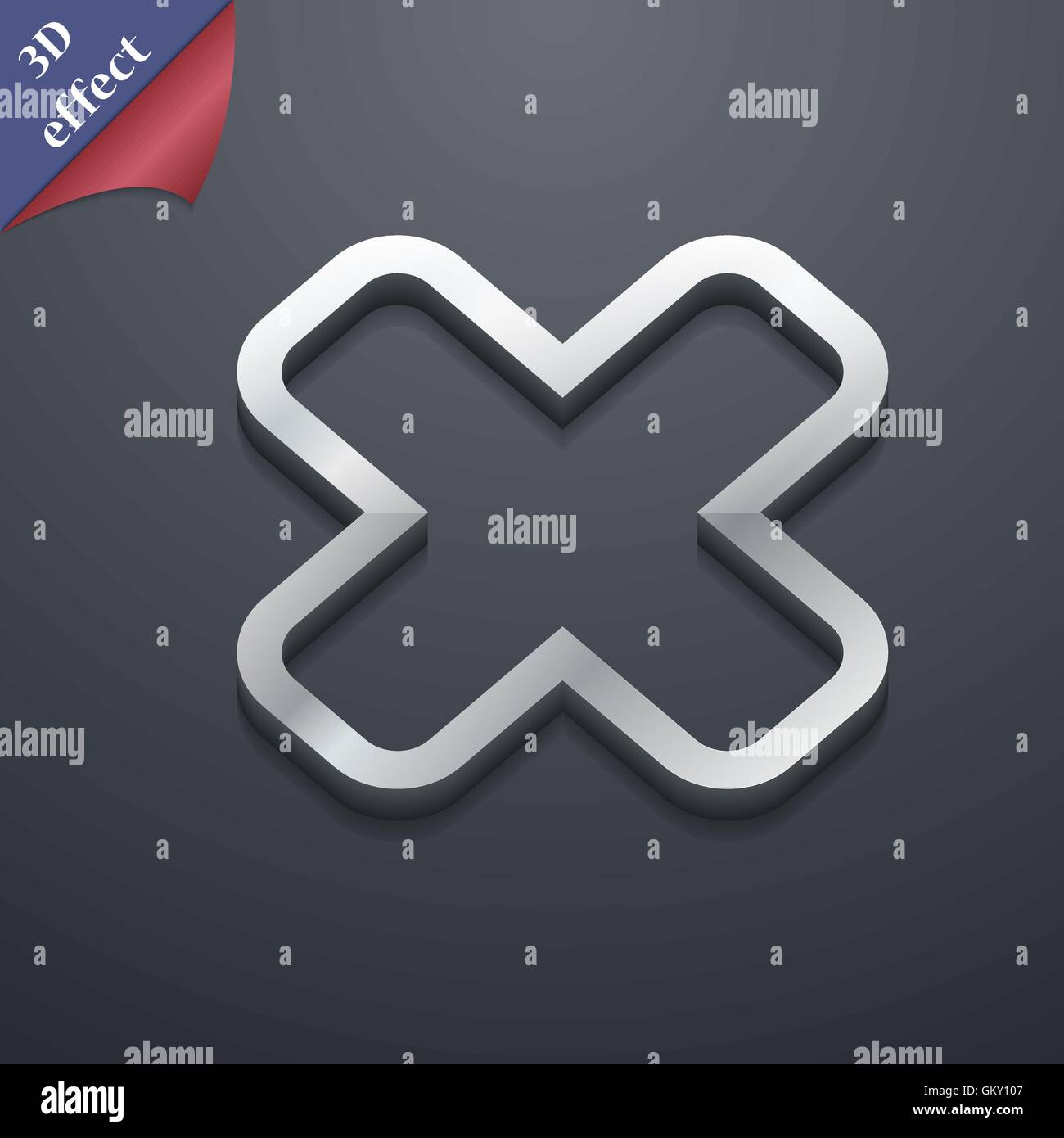 Cancel icon symbol. 3D style. Trendy, modern design with space for your ...