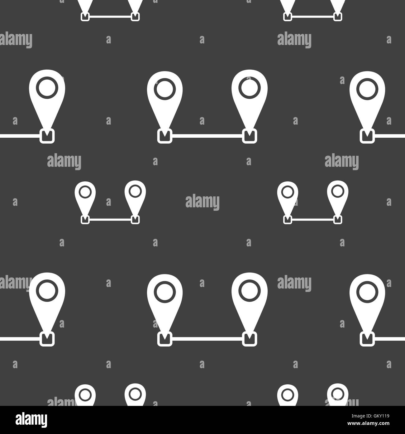 Map pointer icon sign. Seamless pattern on a gray background. Vector Stock Vector Image & Art ...