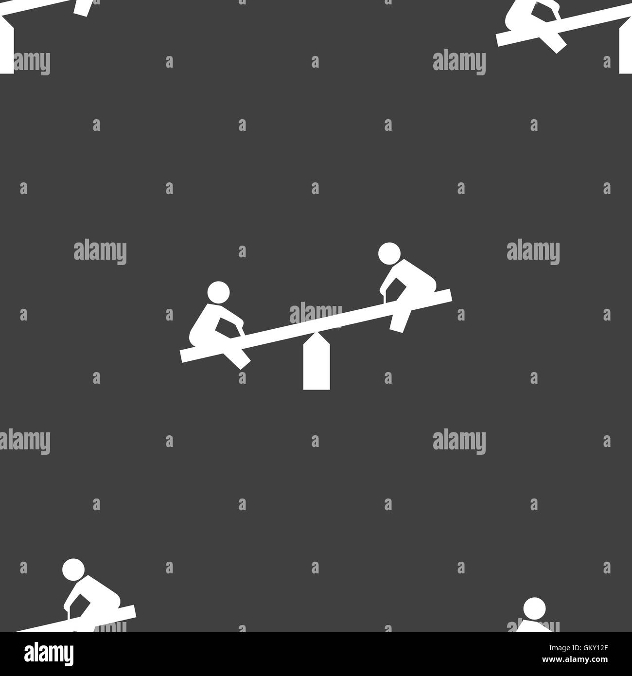 swing icon sign. Seamless pattern on a gray background. Vector Stock ...