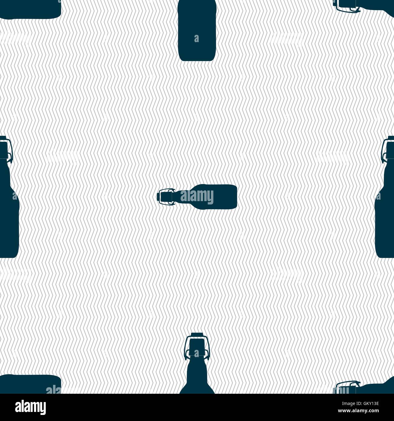 bottle icon sign. Seamless pattern with geometric texture. Vector Stock ...