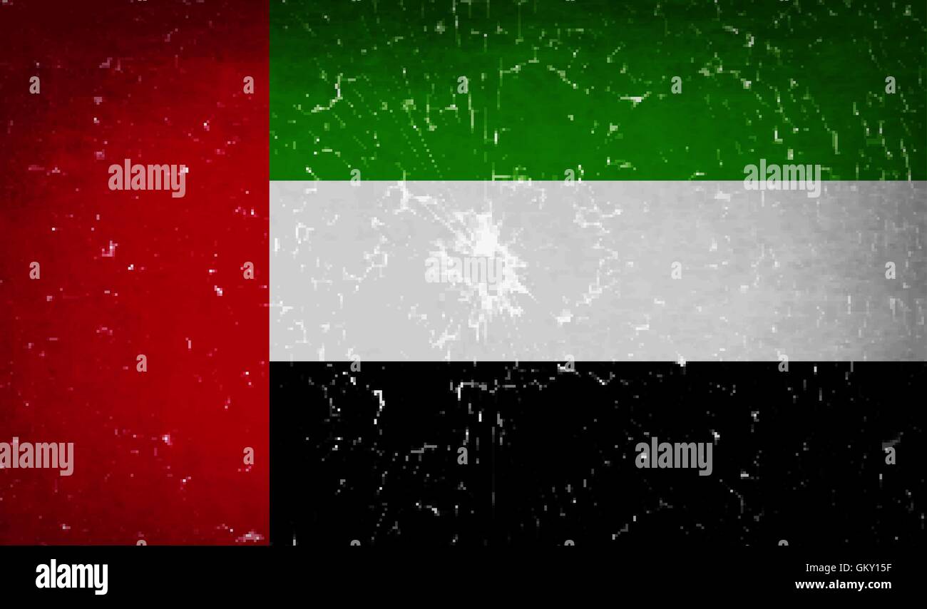 Flags United Arab Emirates with broken glass texture. Vector Stock ...