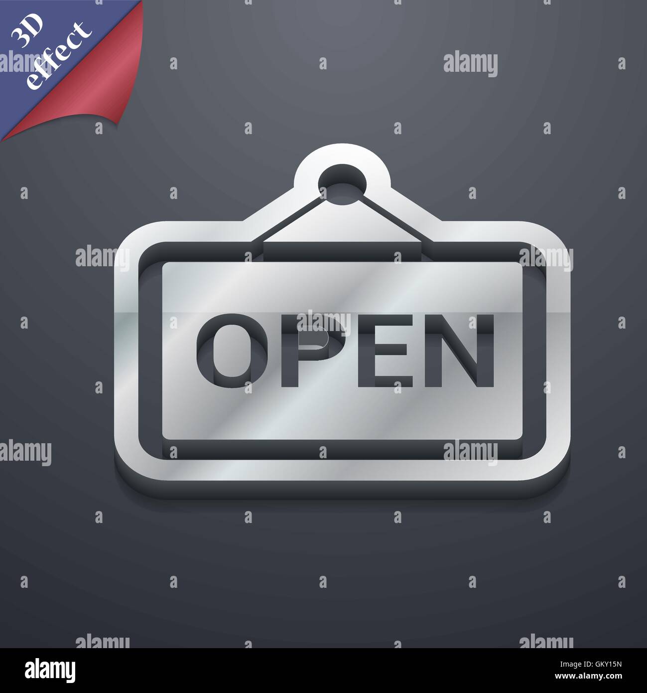 open icon symbol. 3D style. Trendy, modern design with space for your ...