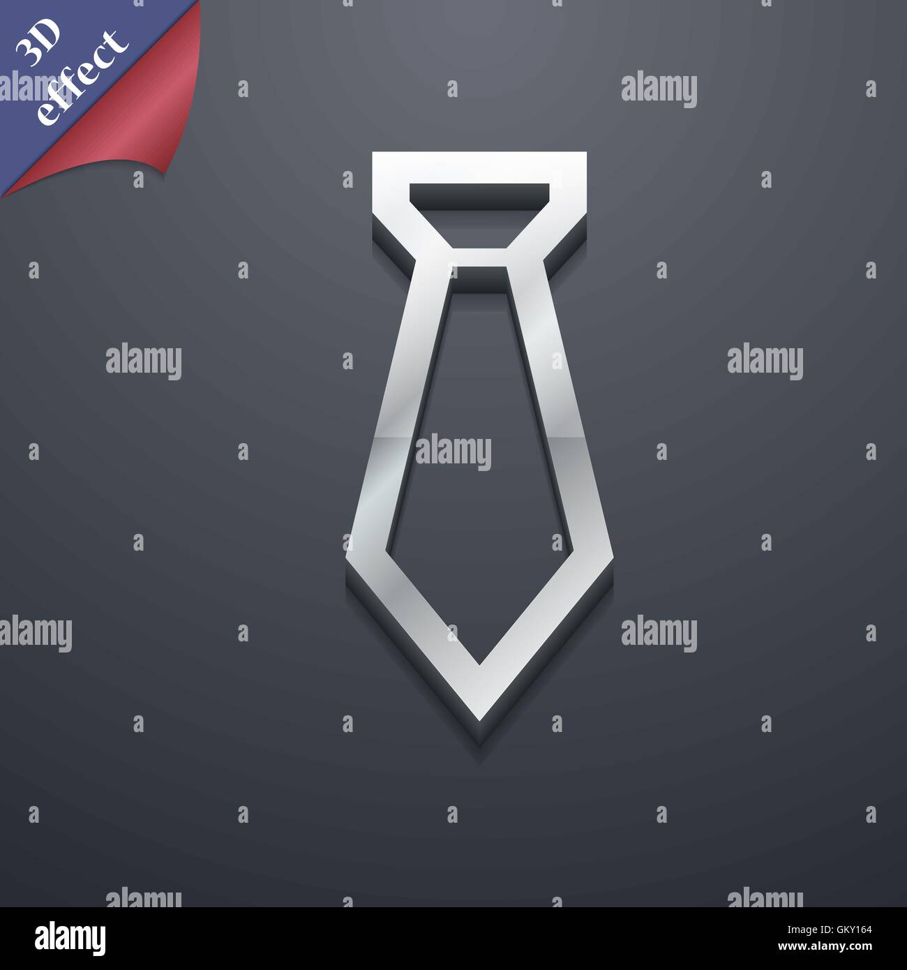 Tie icon symbol. 3D style. Trendy, modern design with space for your ...
