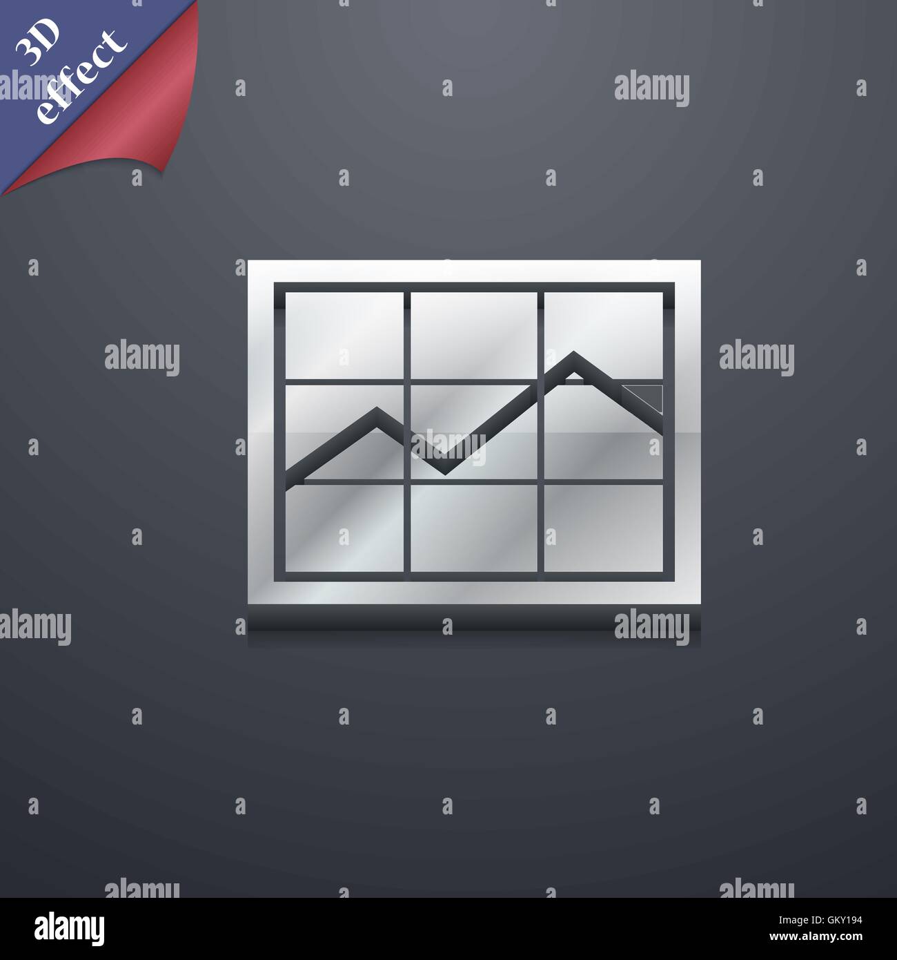 Chart icon symbol. 3D style. Trendy, modern design with space for your text Vector Stock Vector ...