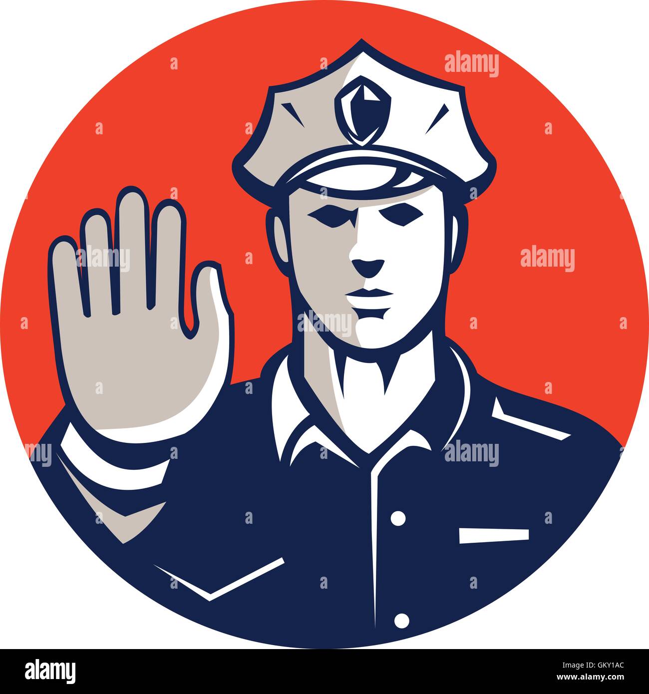 Traffic policeman hand stop sign hi-res stock photography and images ...