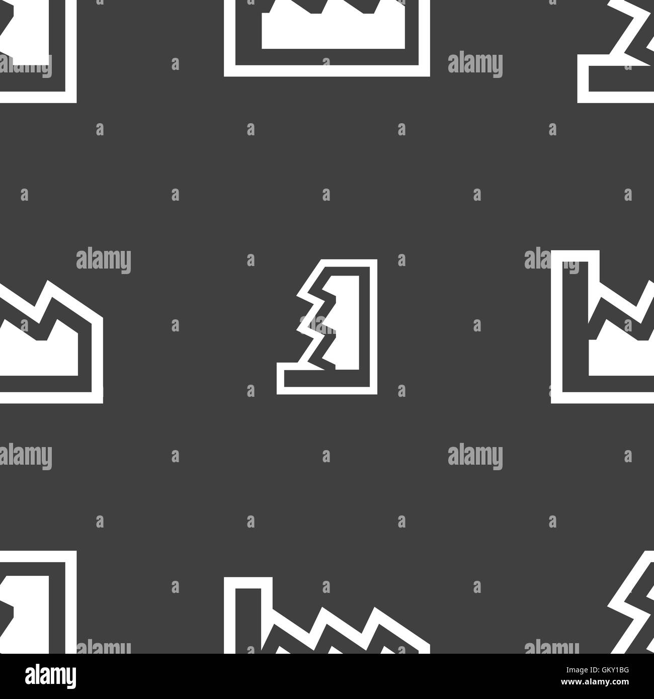 Chart icon sign. Seamless pattern on a gray background. Vector Stock ...