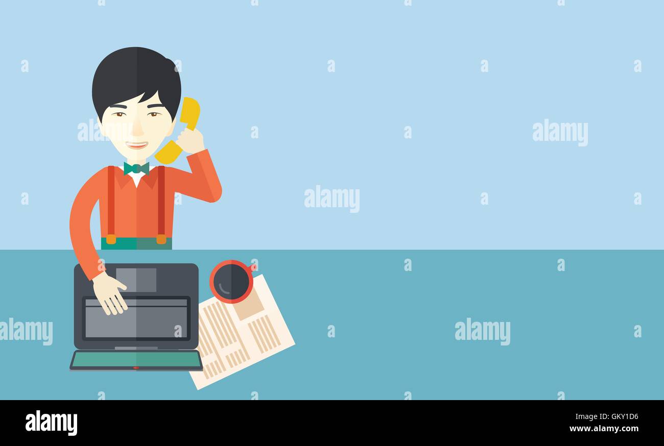 Chinese person working Stock Vector Images - Alamy