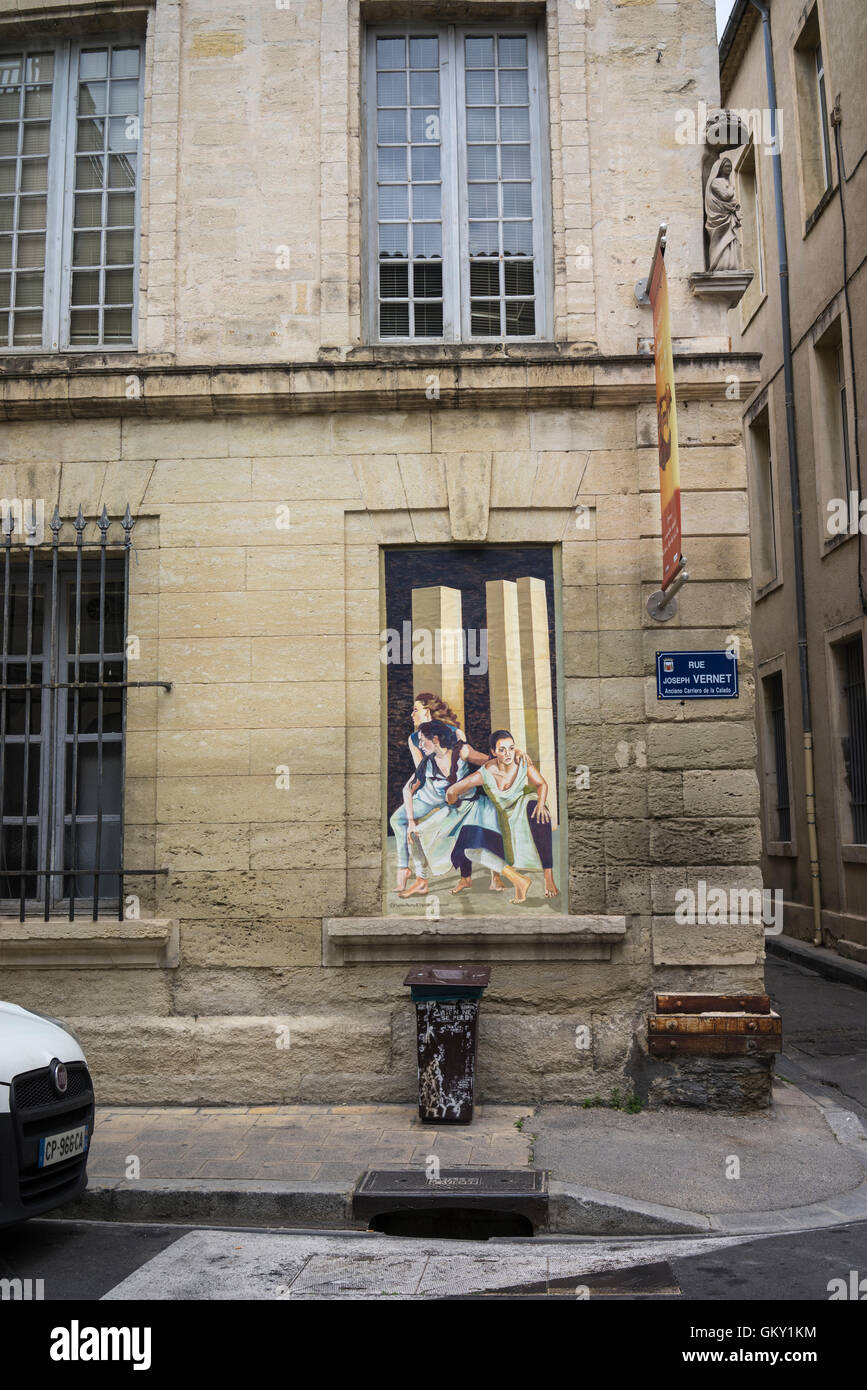 Window mural in Avignon, France Stock Photo - Alamy